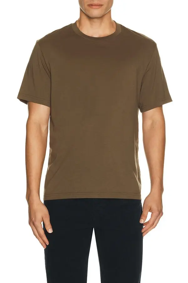 FRAME Short Sleeve Light Cotton Tee - Deep Olive