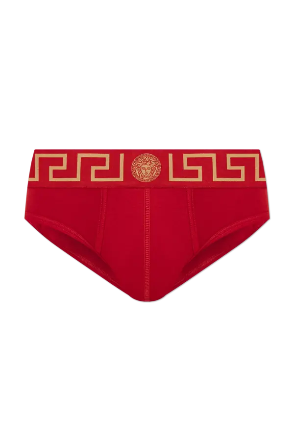 Versace Cotton Briefs With Logo - Red