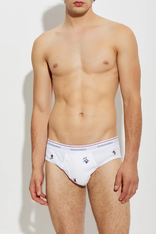 Dsquared2 Cotton Briefs With Colorful Embroidery