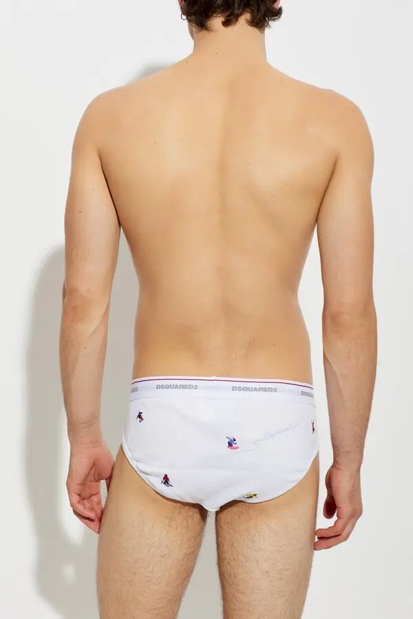Dsquared2 Cotton Briefs With Colorful Embroidery