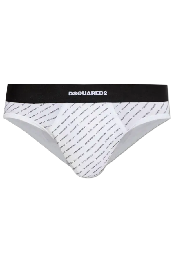 Dsquared2 Cotton Briefs With Monogram - White