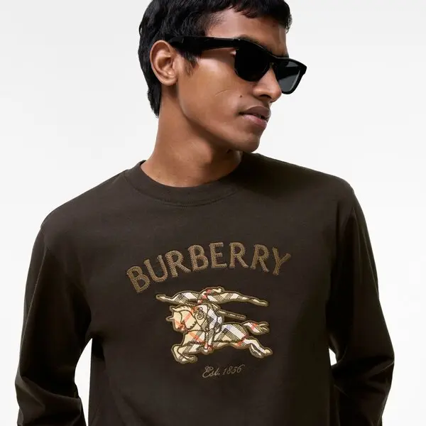 Burberry Knight Check Cotton Long-sleeve T-shirt