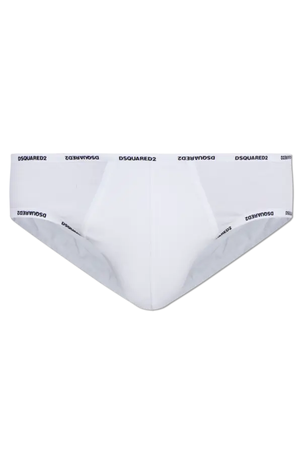 Dsquared2 Cotton Briefs With Logo - White