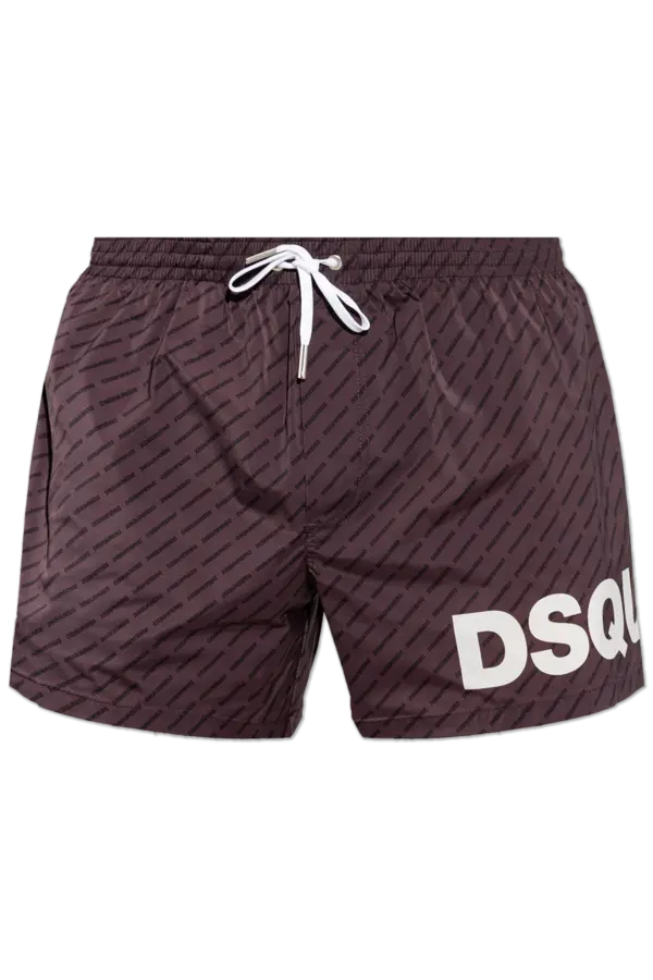Dsquared2 Monogram Swim Shorts - Burgundy