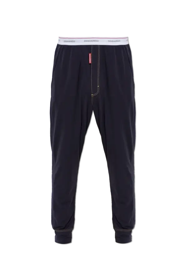 Dsquared2 Cotton Trousers From The `underwear` Line - Navy Blue