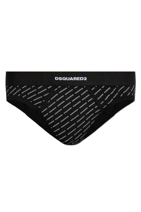 Dsquared2 Cotton Briefs With Monogram - Black