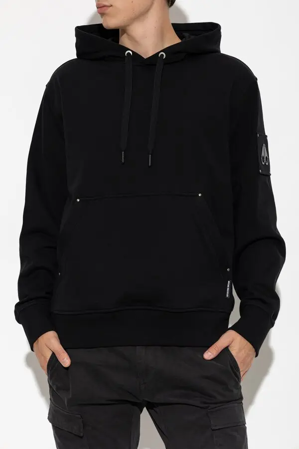 Moose Knuckles Cotton Hoodie With Metal Embellishments