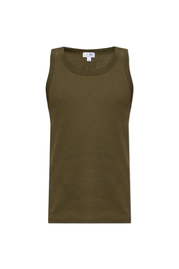 MAISON MARGIELA Sleeveless Ribbed Knit Tank Top - Green