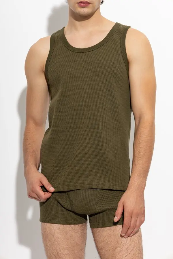 MAISON MARGIELA Sleeveless Ribbed Knit Tank Top - Green