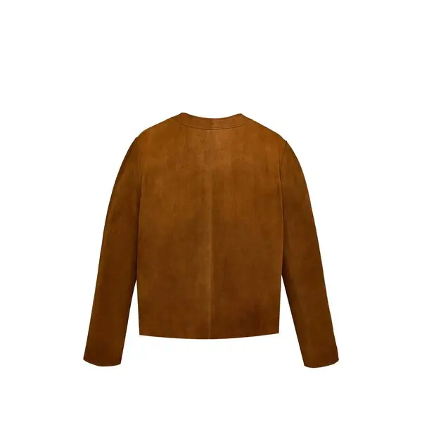Saint Laurent Suede Jacket With Cassandre Medallion Buttons