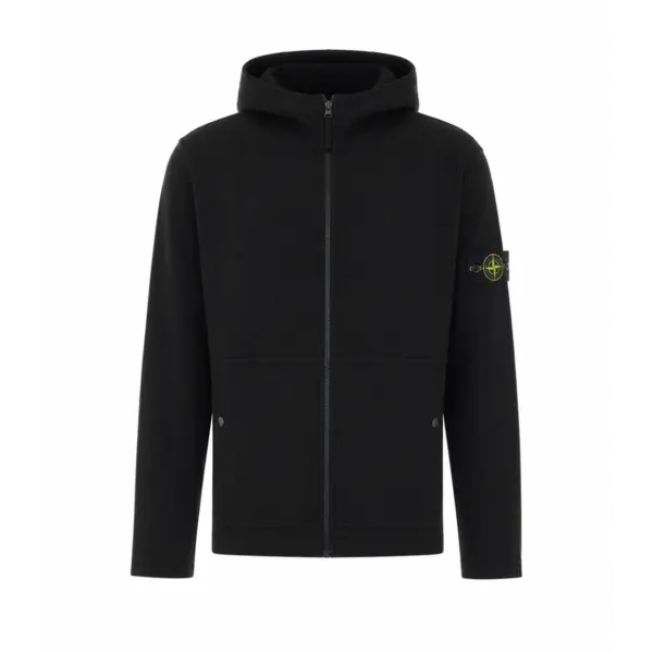 Stone Island Logo Zip Up Hoodie