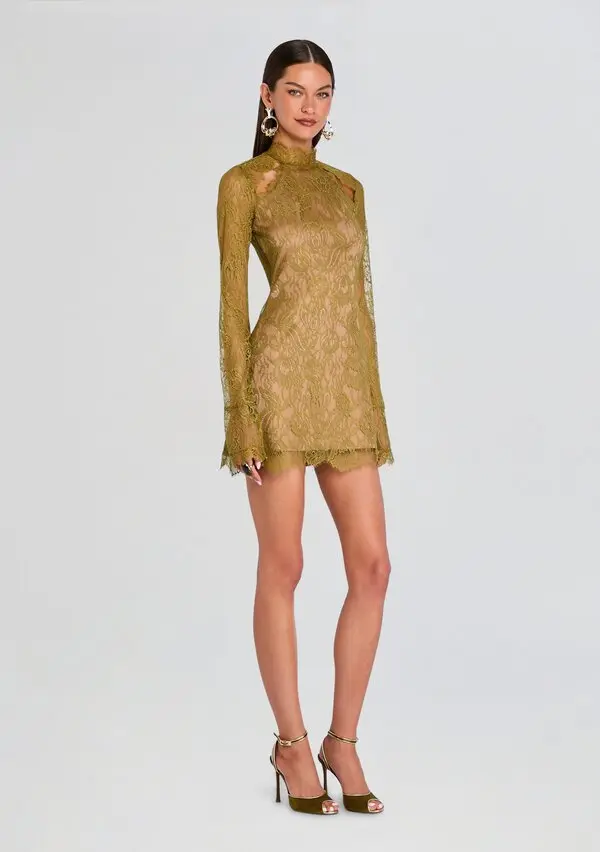 Retrofete Gilana Lace Mini Dress - Basil