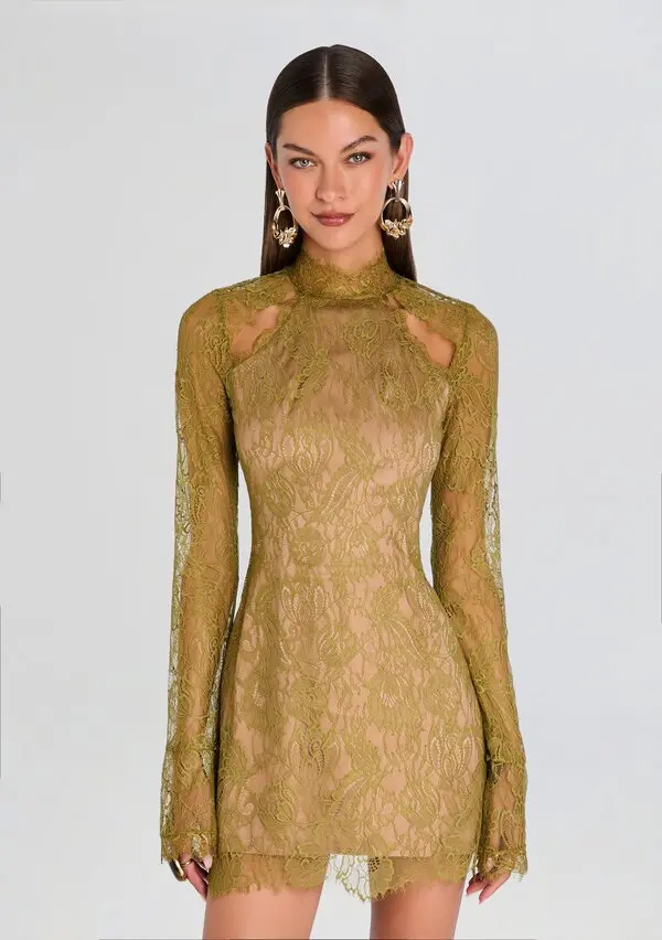 Retrofete Gilana Lace Mini Dress - Basil