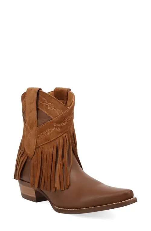 DINGO Last Ride Fringe Western Boots - Camel