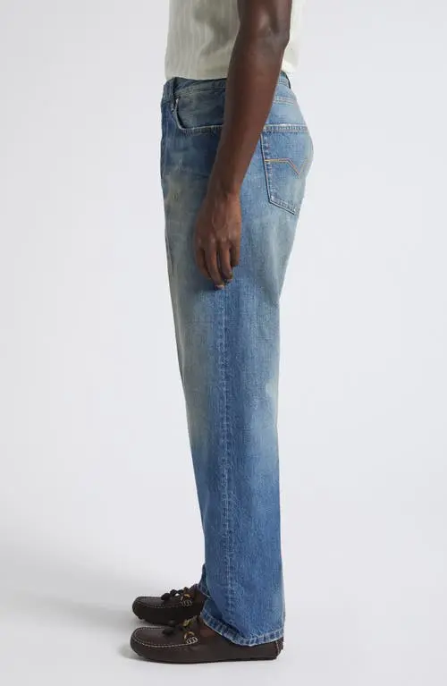 Versace Distressed Straight Leg Jeans