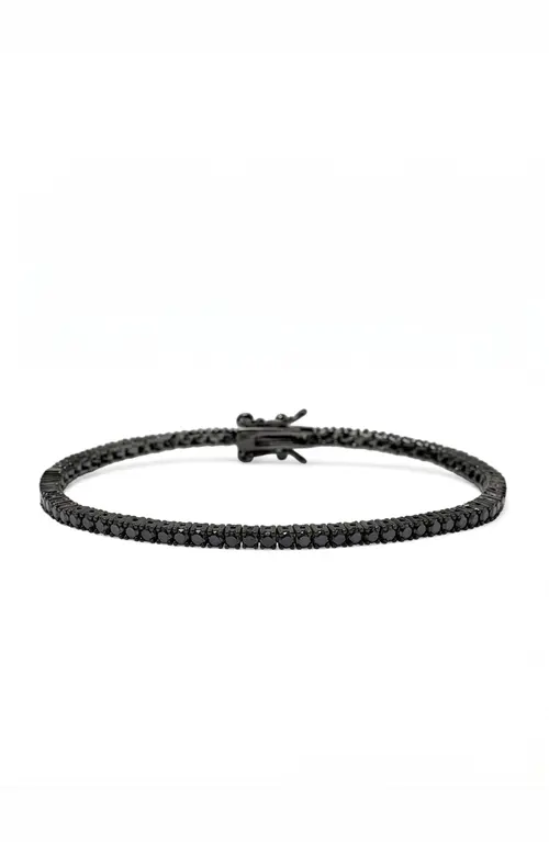 NIALAYA JEWELRY Mini Tennis Bracelet With Cubic Zirconia - Black