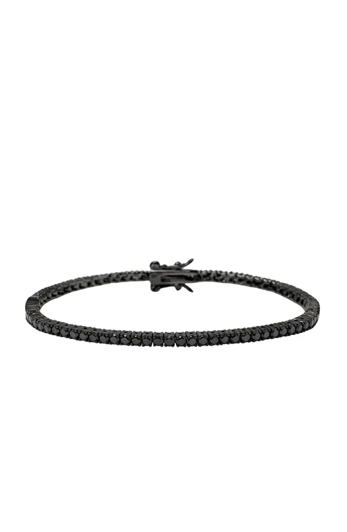 NIALAYA JEWELRY Mini Tennis Bracelet With Cubic Zirconia - Black