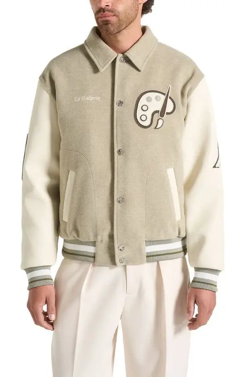 Manière De Voir Le Galerie Varsity Jacket With Patchwork Embroidery