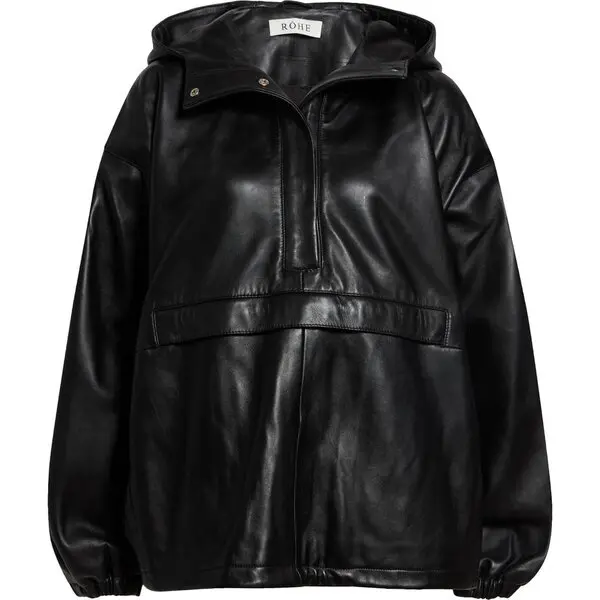 RÓHE Oversize Leather Anorak - Black