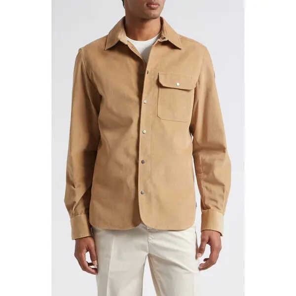 Moncler Cotton Corduroy Snap-up Shirt - Travertine