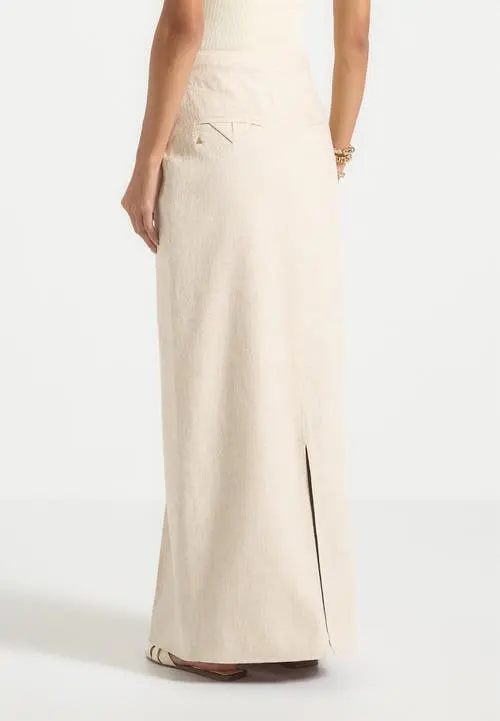 Manière De Voir Regine Linen A-line Maxi Skirt - Natural