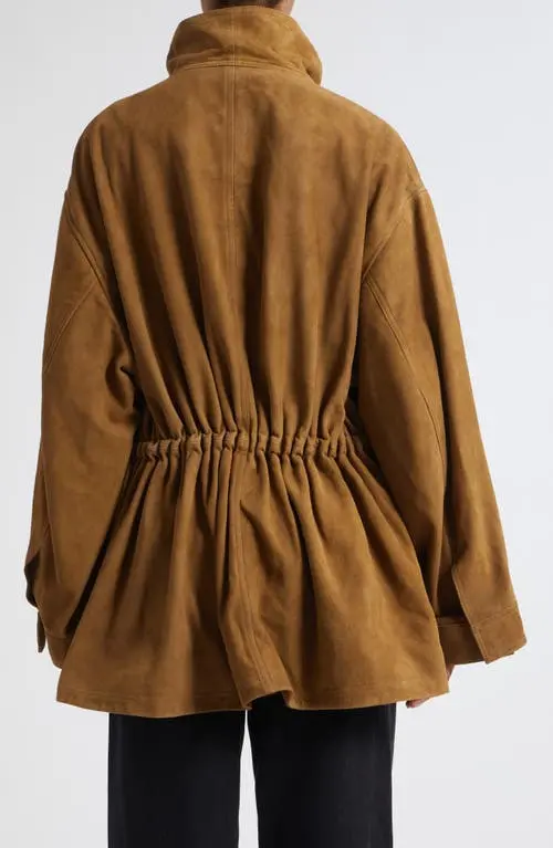 RÓHE Sculptural Suede Field Jacket - Sage
