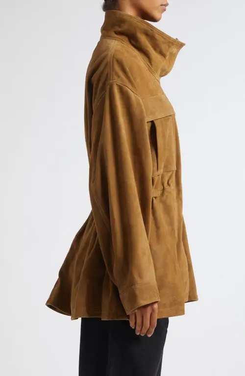 RÓHE Sculptural Suede Field Jacket - Sage
