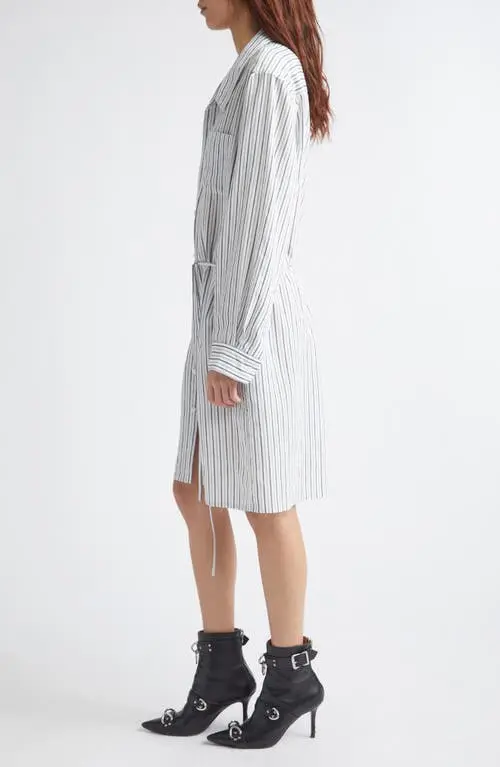 R13 Stripe Drop Neck Shirtdress