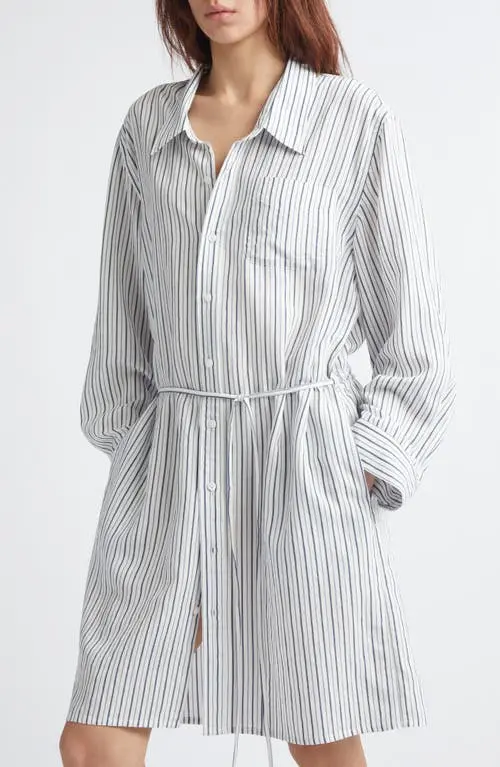 R13 Stripe Drop Neck Shirtdress