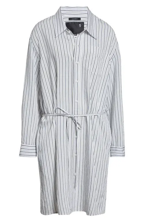 R13 Stripe Drop Neck Shirtdress