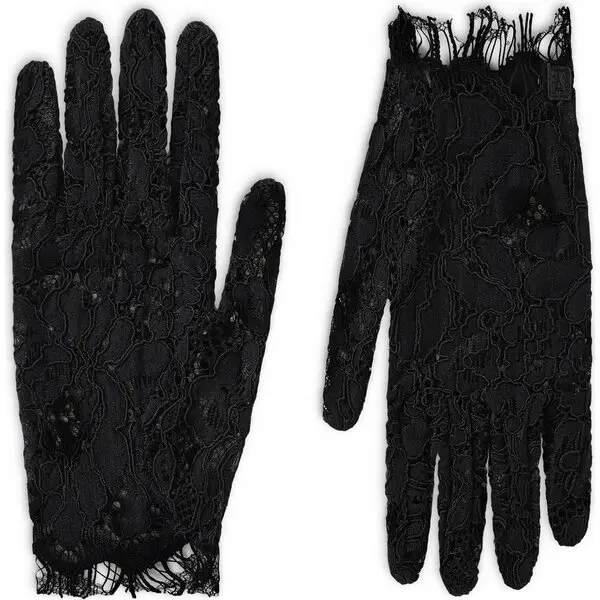 Manière De Voir Maniere De Voir Rhea Lace Gloves - Black