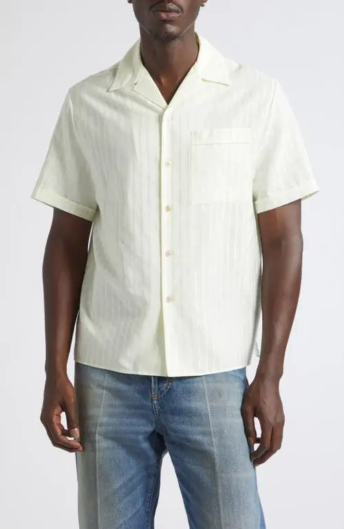 Versace Micro Greca Cotton & Silk Short Sleeve Button-up Shirt