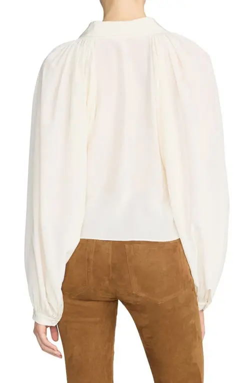 FRAME Gala Silk Shirt With Balloon Sleeves