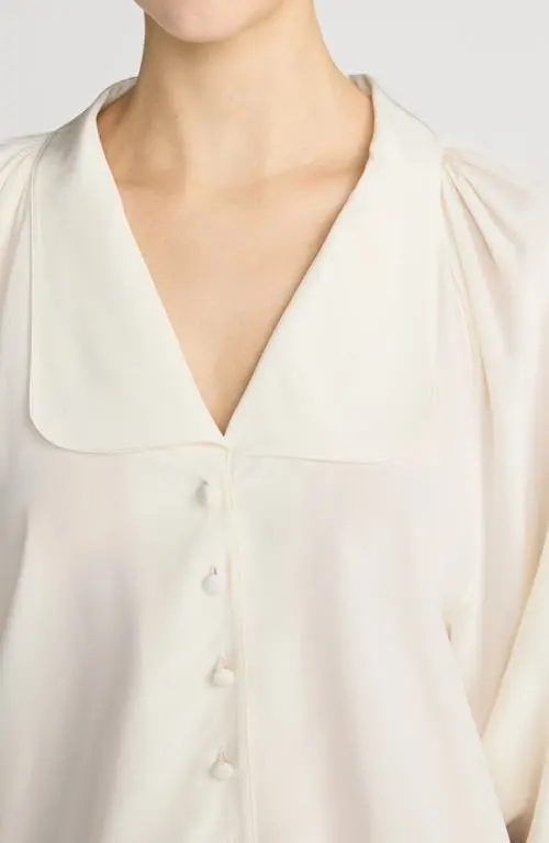 FRAME Gala Silk Shirt With Balloon Sleeves