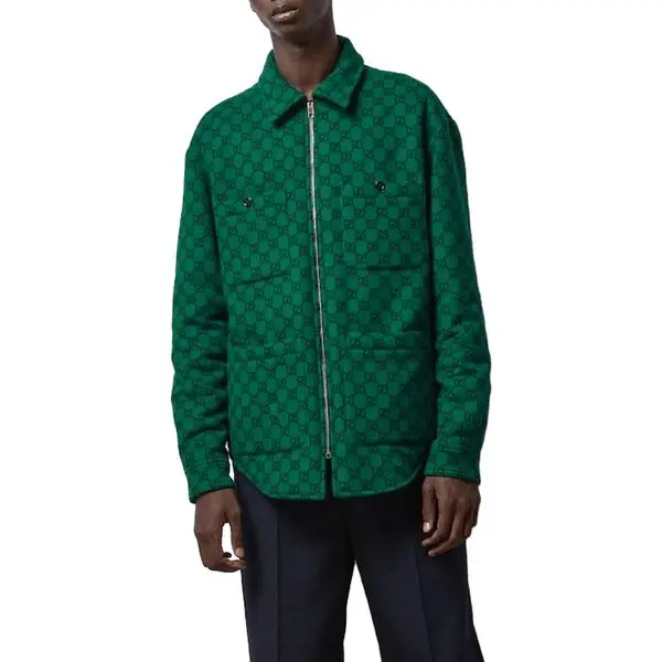 Gucci Gg Wool Flannel Padded Jacket