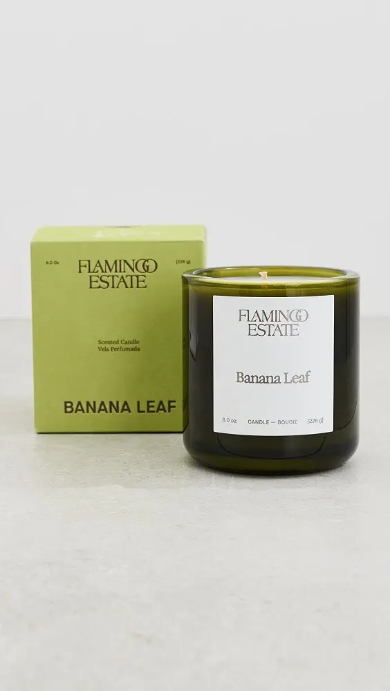 FLAMINGO ESTATE Banana Leaf Candle - Green