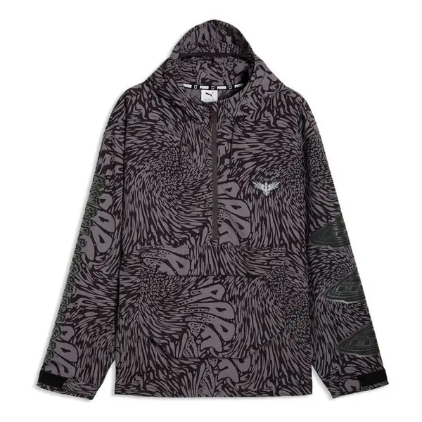 PUMA Melo World Packable Windbreaker 'crystal Black Aop - Crystal Black/aop