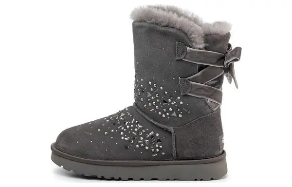 UGG Embellished Bow Detail Boots - Grey