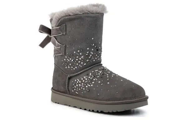 UGG Embellished Bow Detail Boots - Grey