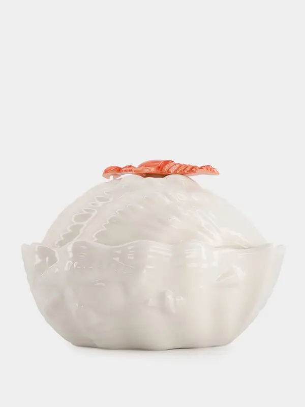 LES-OTTOMANS Handpainted Lobster Ceramic Serving Bowl