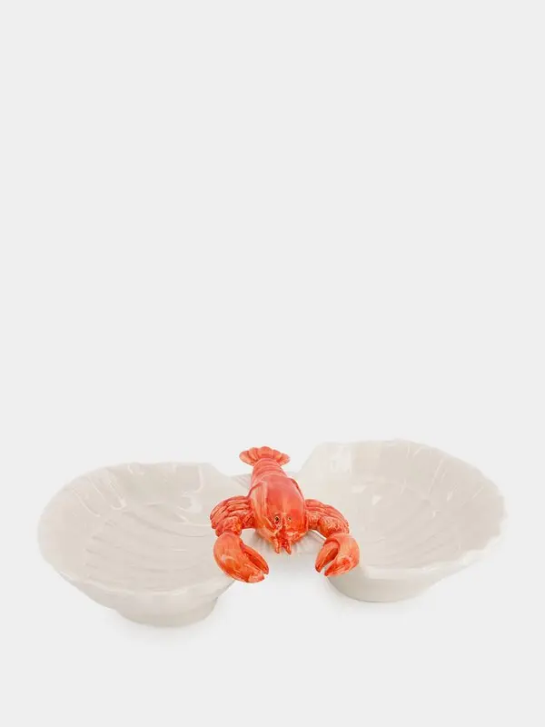 LES-OTTOMANS Lobster Ceramic Serving Plate - White