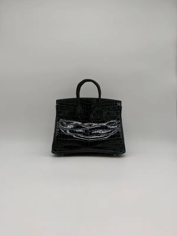 Hermès Birkin 25cm Vert Cypress Shiny Nilo Leather With Palladium Hardware