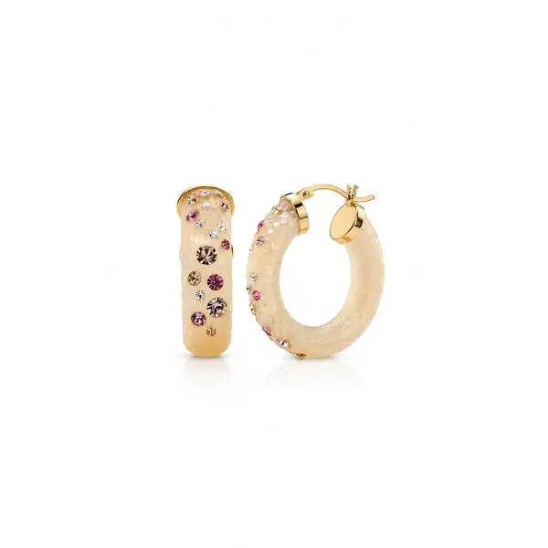 GOLD & HONEY Small Oval Confetti Hoop Earrings - Gold