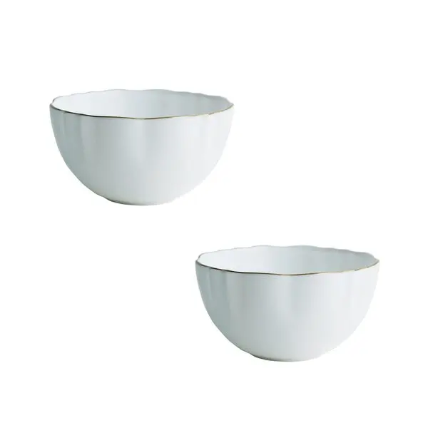 Twig New York Amelie Brushed Gold Set Of Two Fruit & Nut Bowls - Brown/yellow