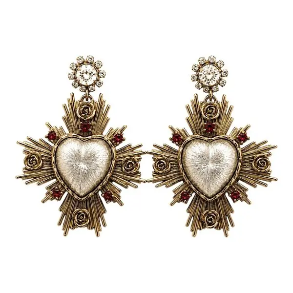 VSTYLE Argento Baroque Heart Earrings