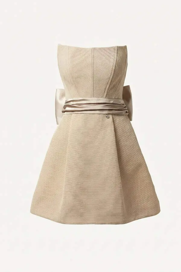 LUNA FASHION HOUSE Neutrals Short Corset Dress, Melisa - Beige