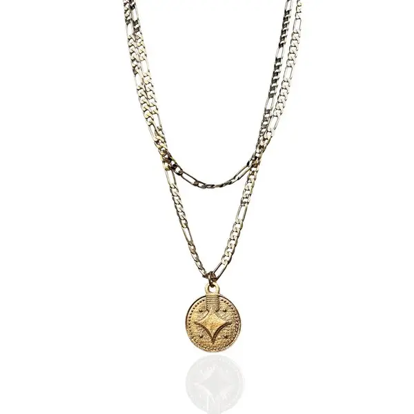 INDIGOLUSH Plated Maxi Coin Necklace - Gold
