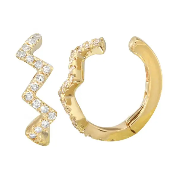 KAMARIA 14k Yellow Chevron Diamond Ear Cuff - Gold