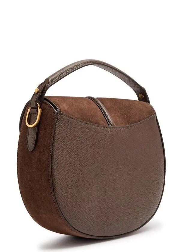 DEMELLIER Siena Leather And Suede Saddle Bag - Dark Brown