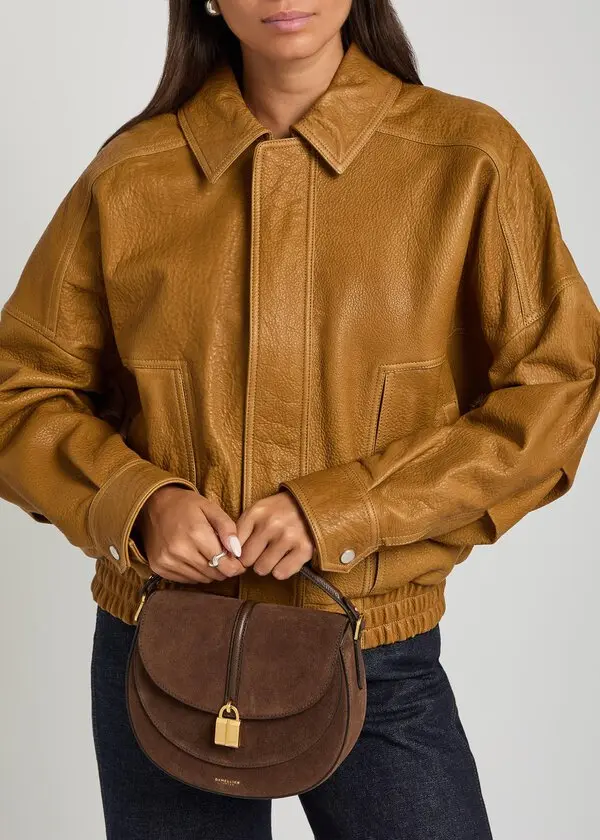 DEMELLIER Siena Leather And Suede Saddle Bag - Dark Brown